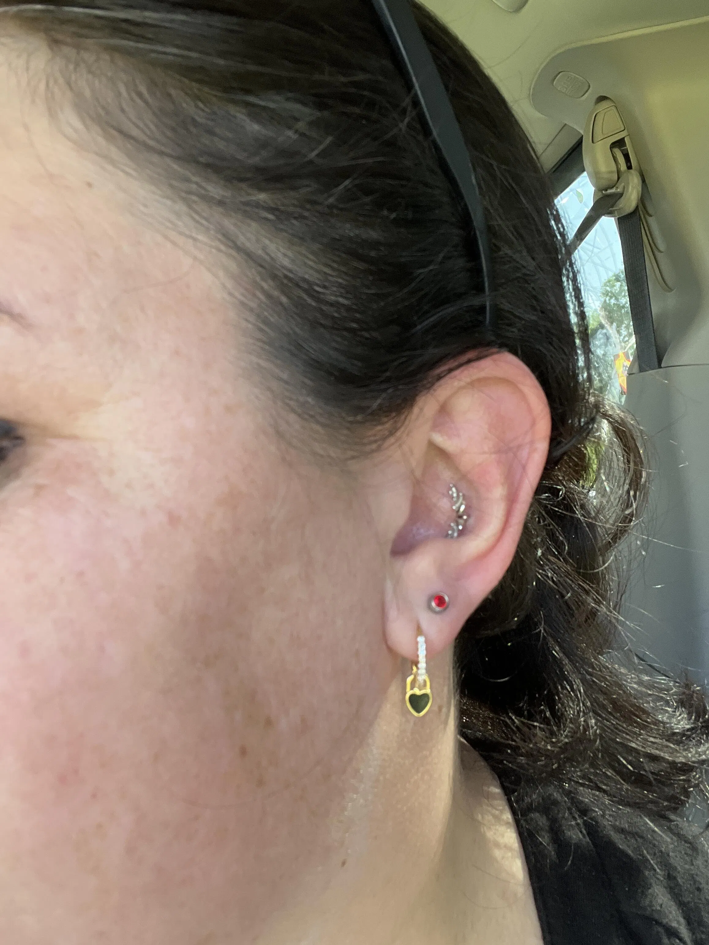 Glowing Sun CZ Flat Back Cartilage Piercing Stud For Helix Piercing
