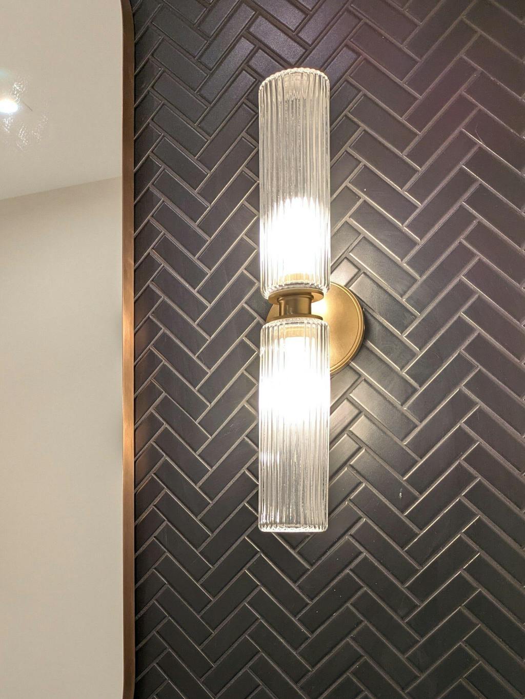 Claremont Medium Wall Light Fluted Glass | Antique Brass | Corston