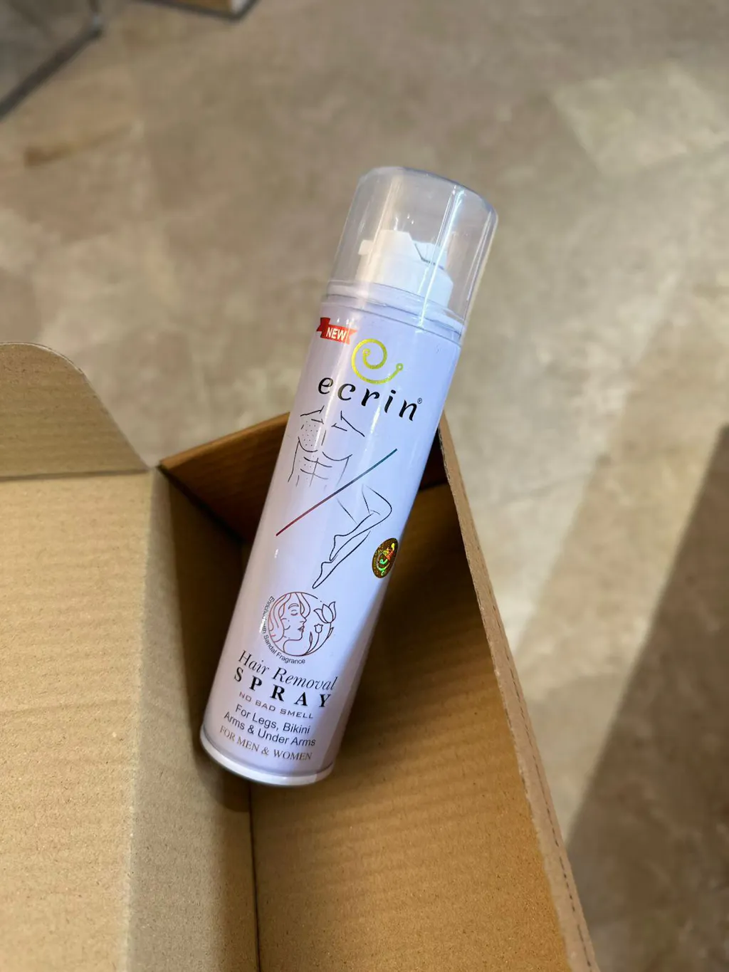 New Ecrin Hair Removal Foaming Spray (for men & women) - 200ml (FREE G ...