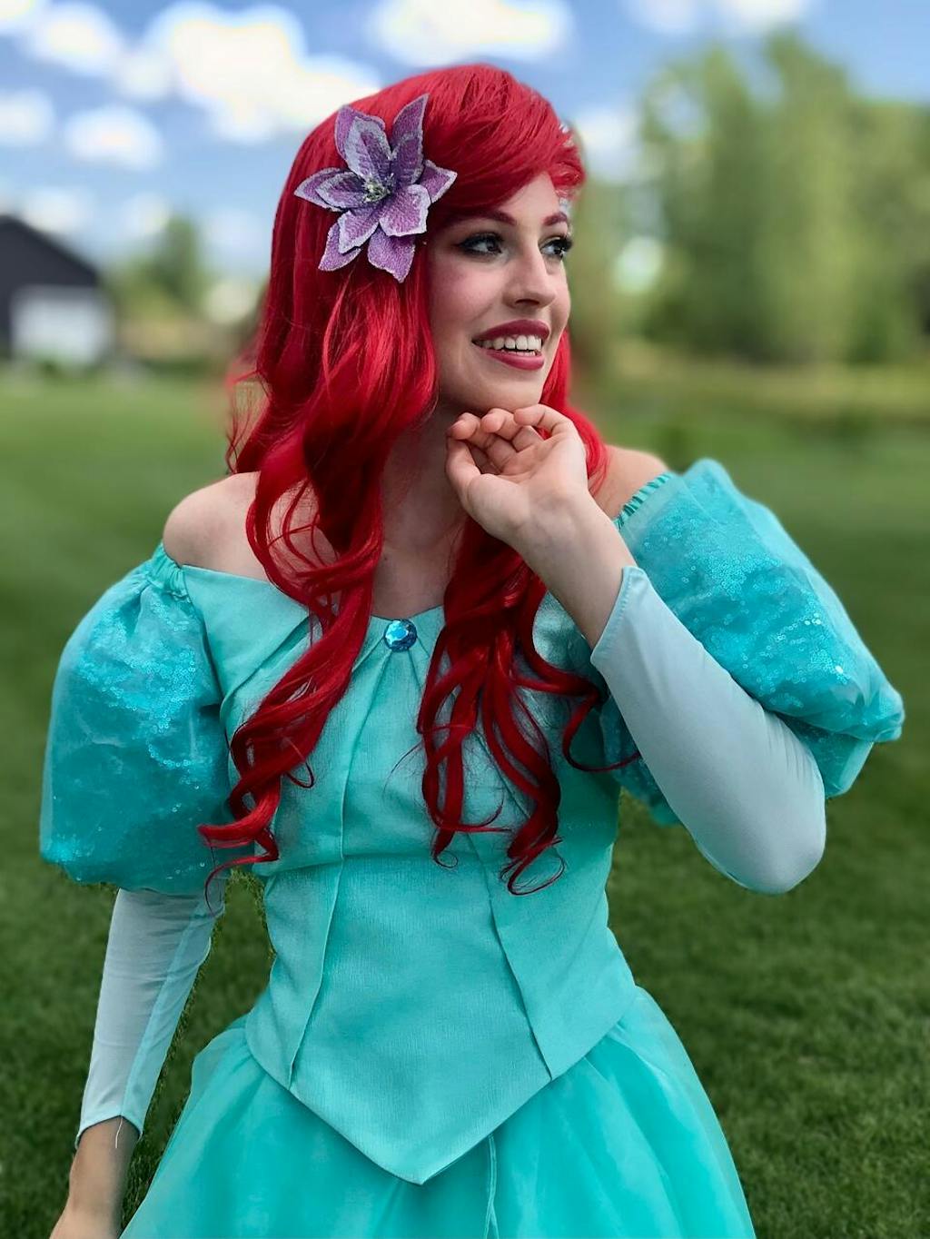 Princesss Ariel Turquoise Tulle With Sequin Sleeves Little Mermaid ...