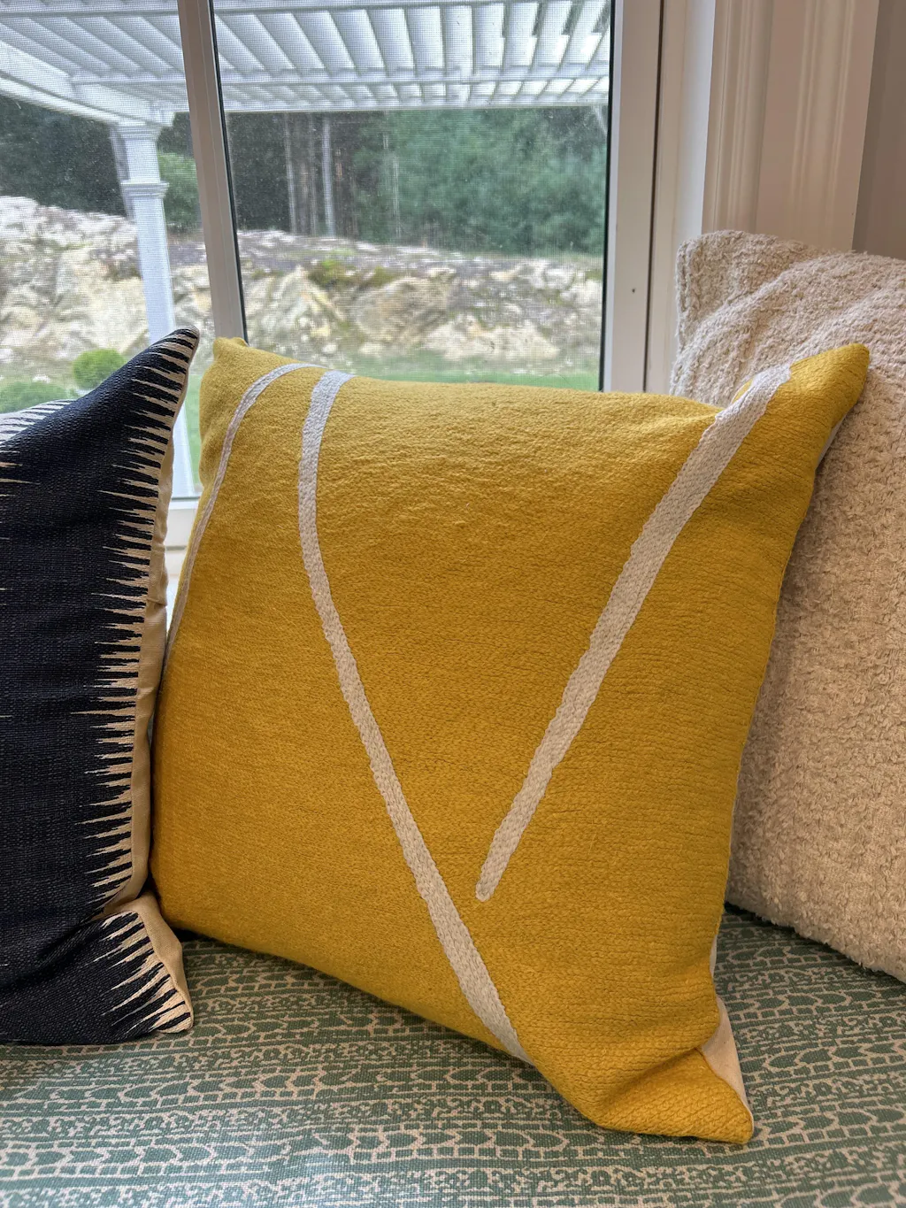 Yellow Textured Pillow Cover