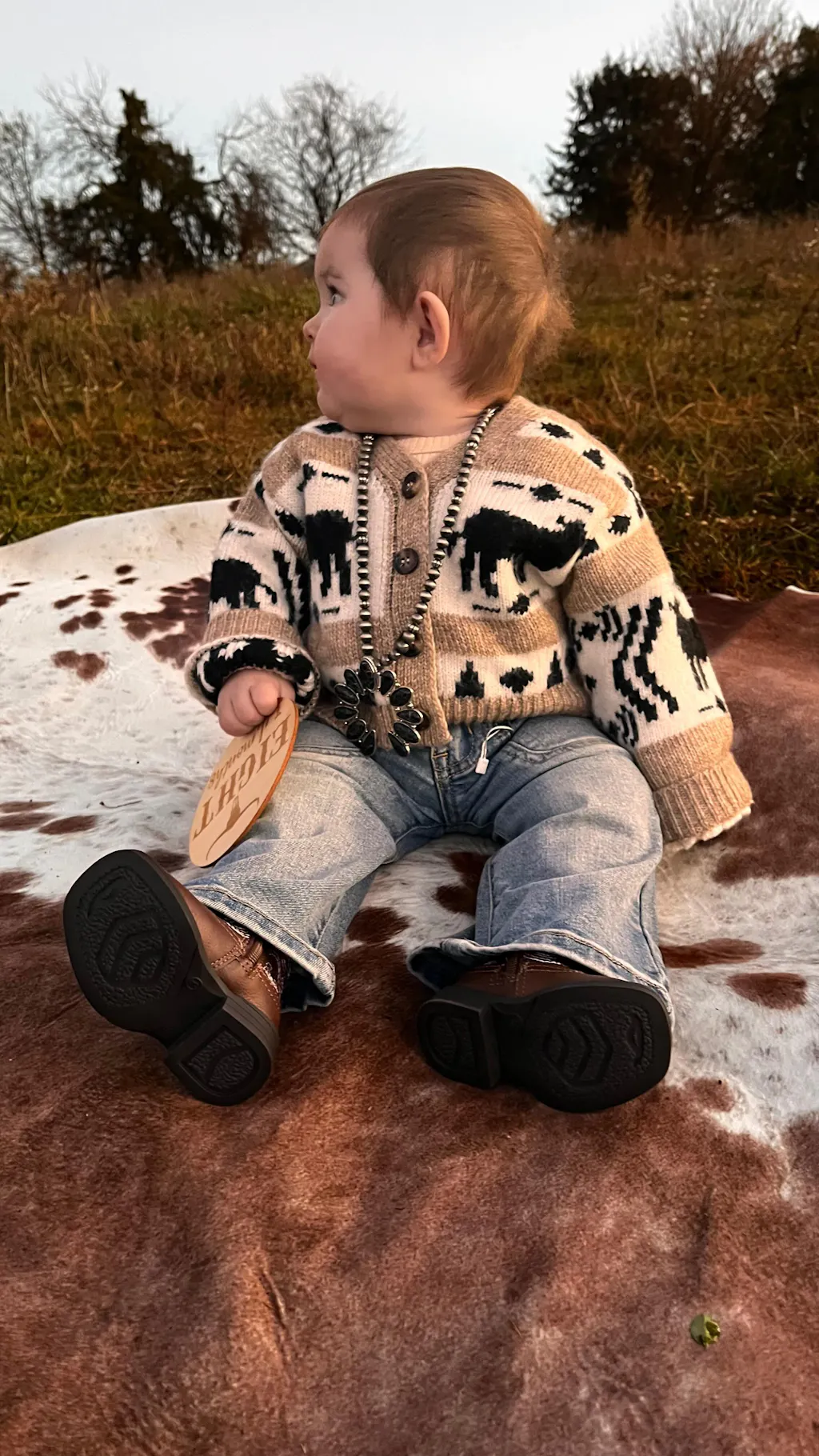Angus V-Neck Bubble Sleeve Sweater (infant-adult) – Cowkid Clothing Company