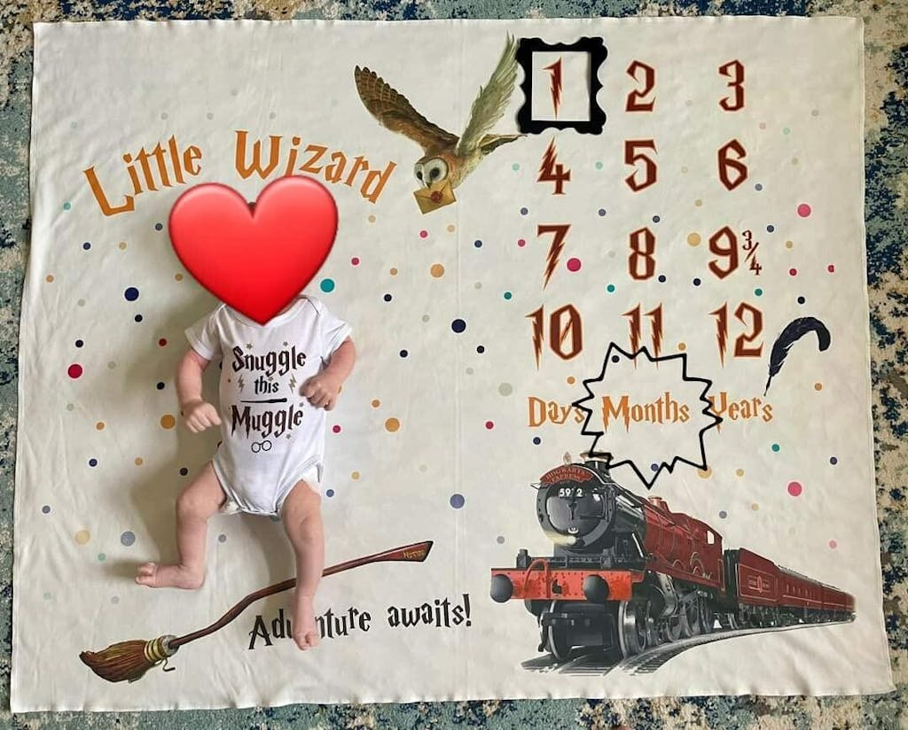 Baby Wizard Milestone Blanket – Cozy Nursery