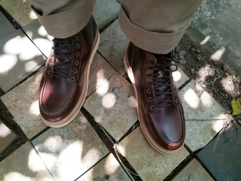 Moc-Toe Leather boots (Mocha Brown) Goodyear Welted – Craft & Glory