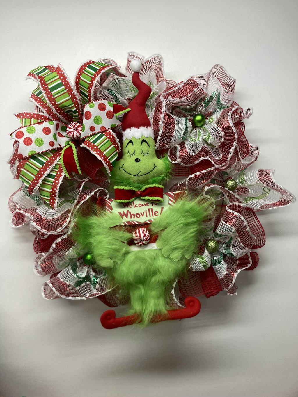 19" Plush Green Monster Head Pick