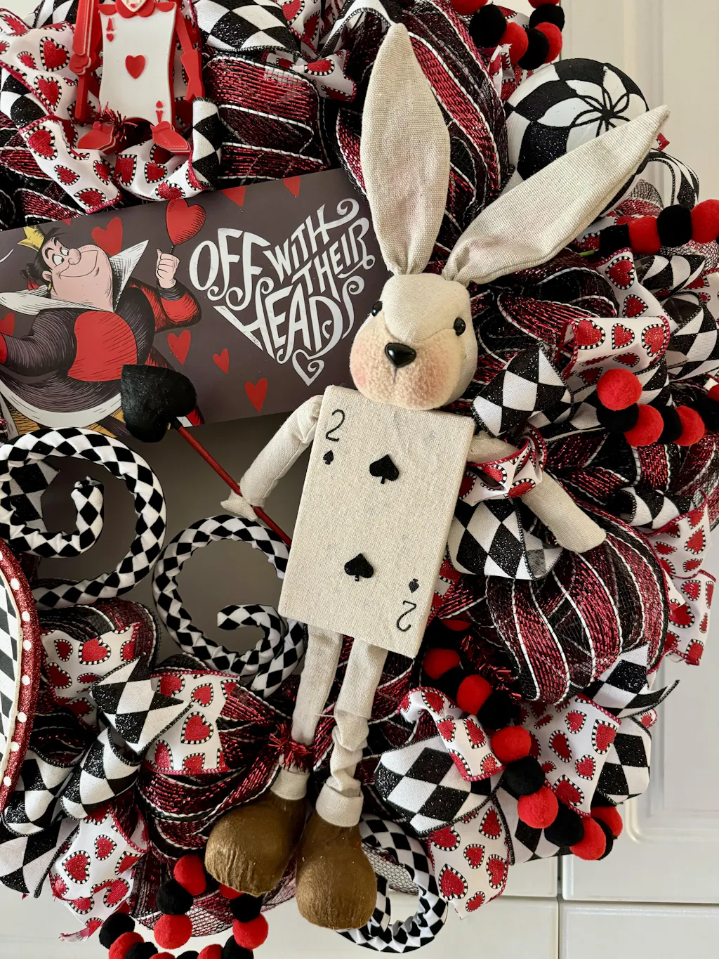 20" Playing Card White Rabbit Accent: Spade