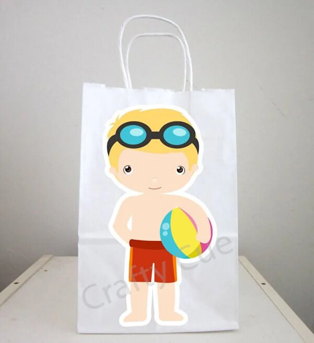 Pool Party Goody Bags, Pool Party Favor Bags, Pool Party Favor, Goody ...