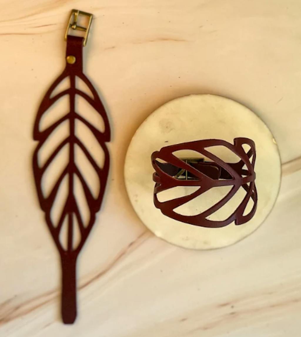 Leather Leaf Cuff by Cravn | Upcycled Leather Jewelry for Women – Cravn ...