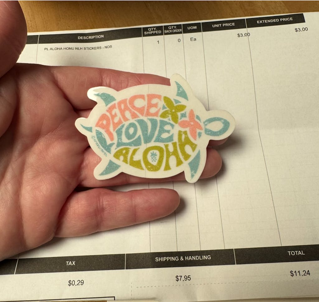 Peace Love Aloha | Colorful Honu Turtle Sticker
