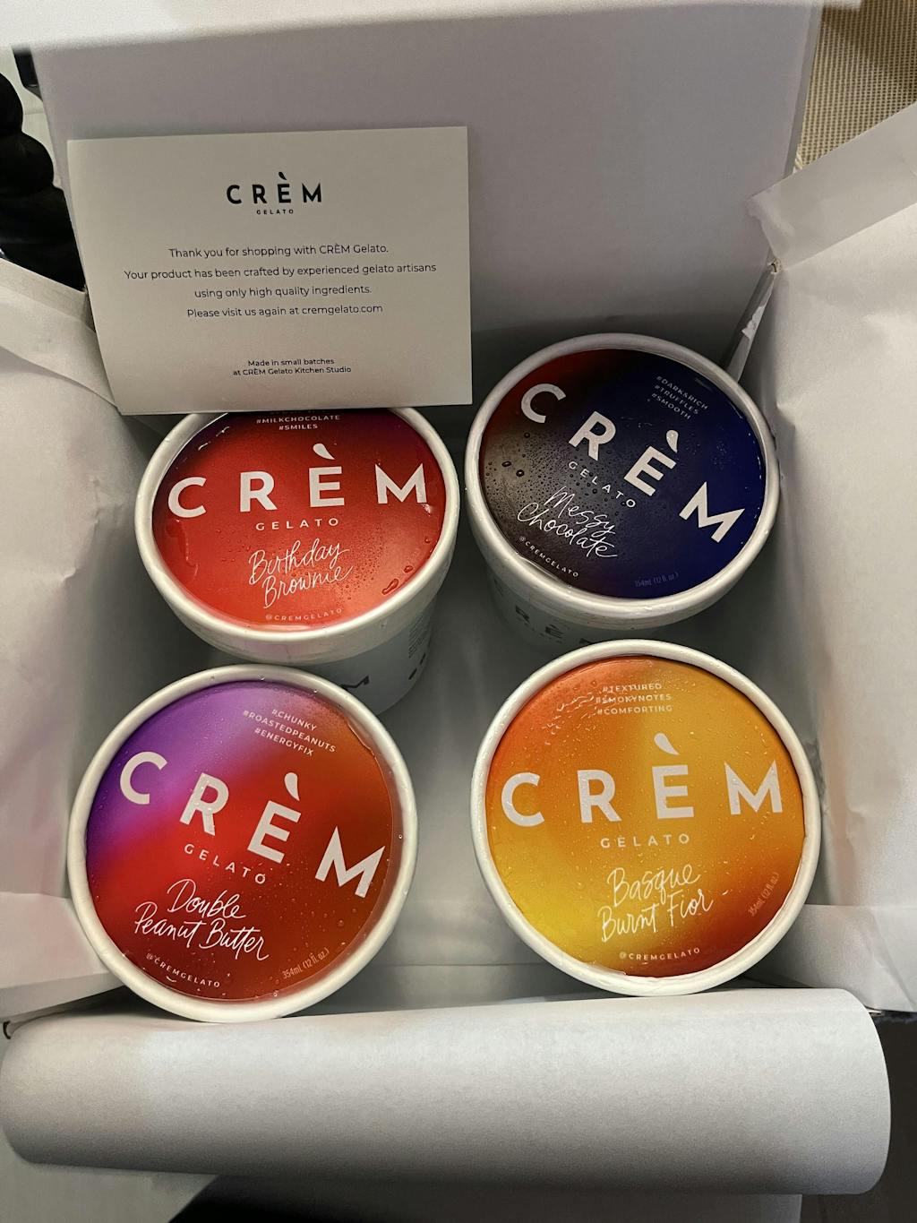CREM Gelato: Creative Gelato Delivery Shop 🍦 No Hassle and Cashless