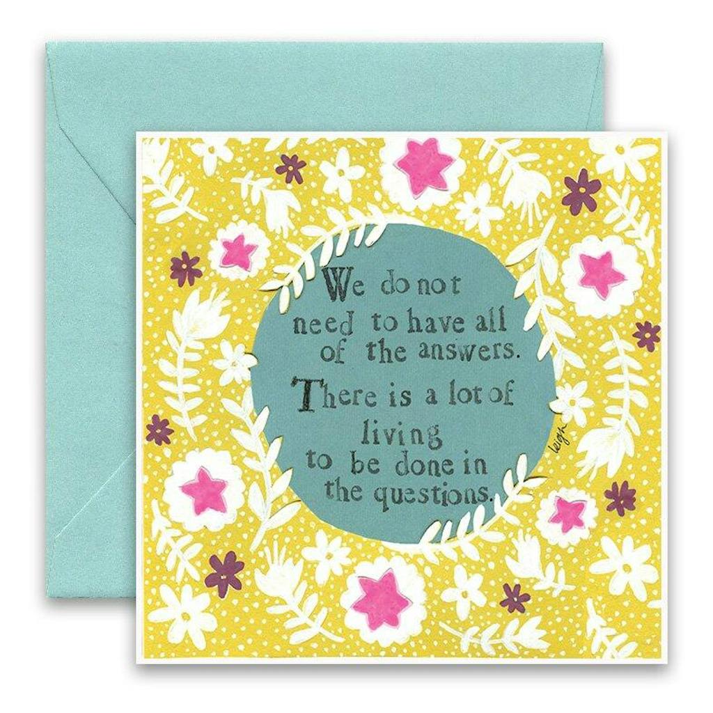 Living the Questions Greeting Card | Send Love with Curly Girl Design