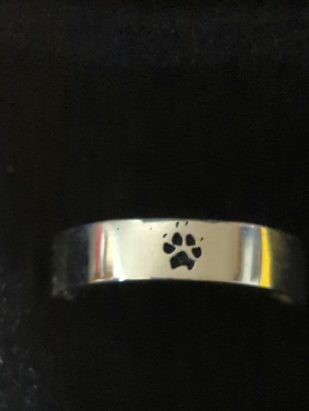 Custom Paw Print Wide Rings at Custom Paw Jewelry Shop