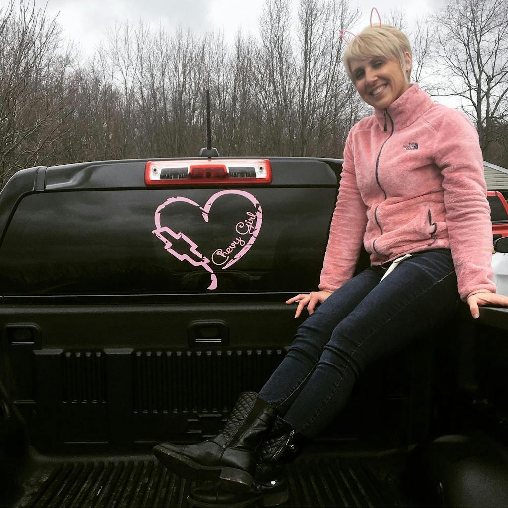Chevy Girl Heart Distressed Truck Decal Sticker Decal Sticker | Custom ...