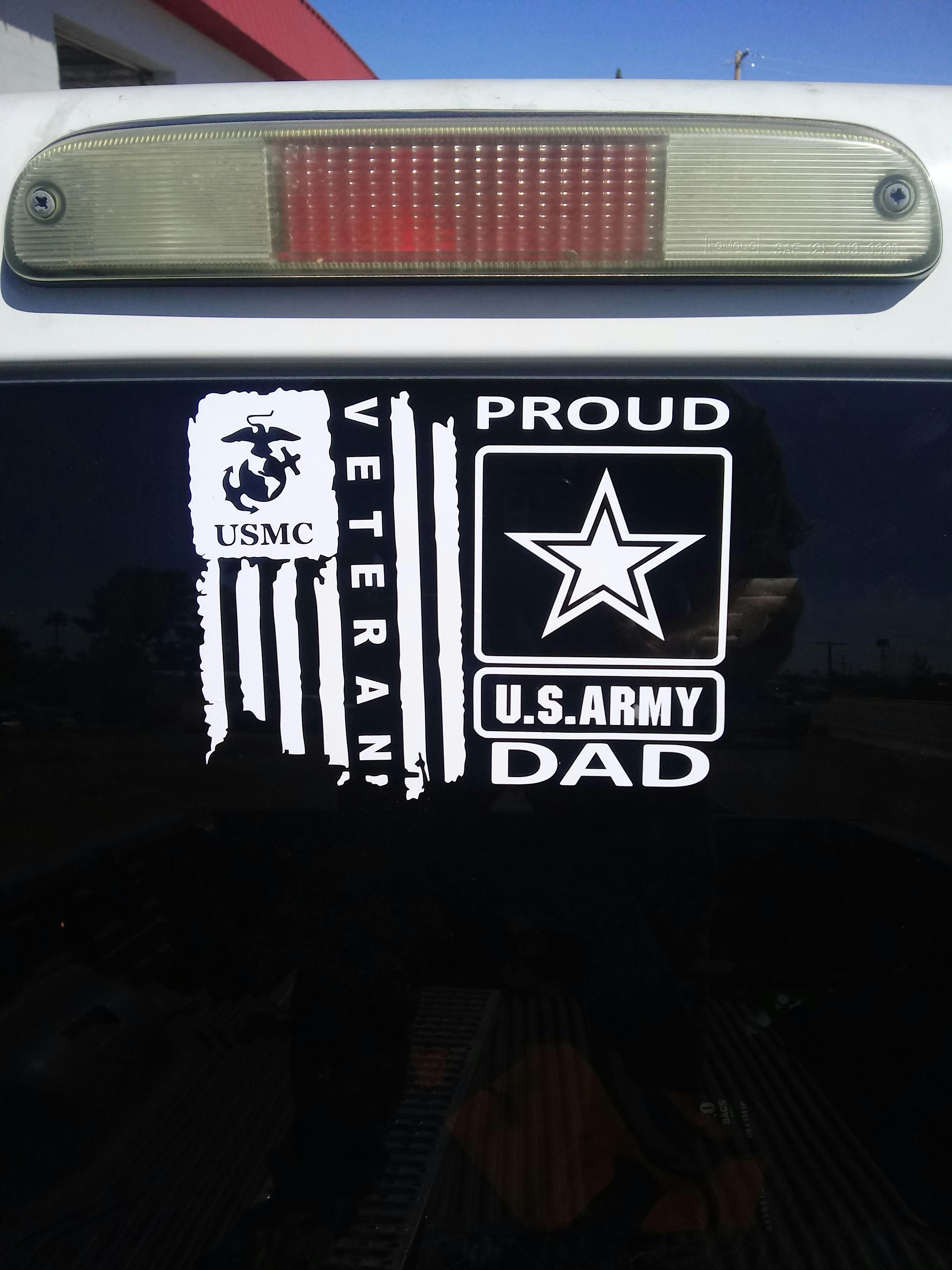 USMC Marine Veteran Weathered American Flag Military Window Decal ...