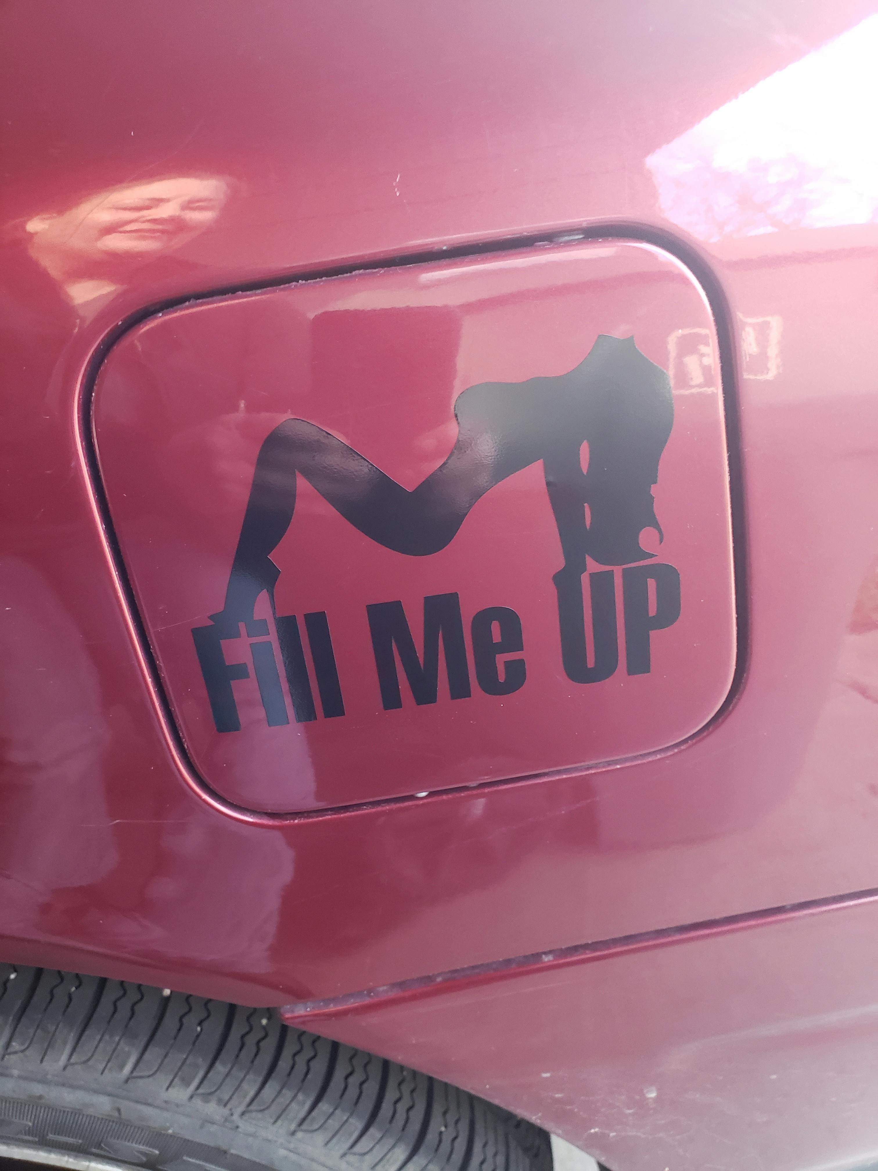 Fill Me Up Sexy Mudflap Girl Fuel Door Window Decal Sticker Custom