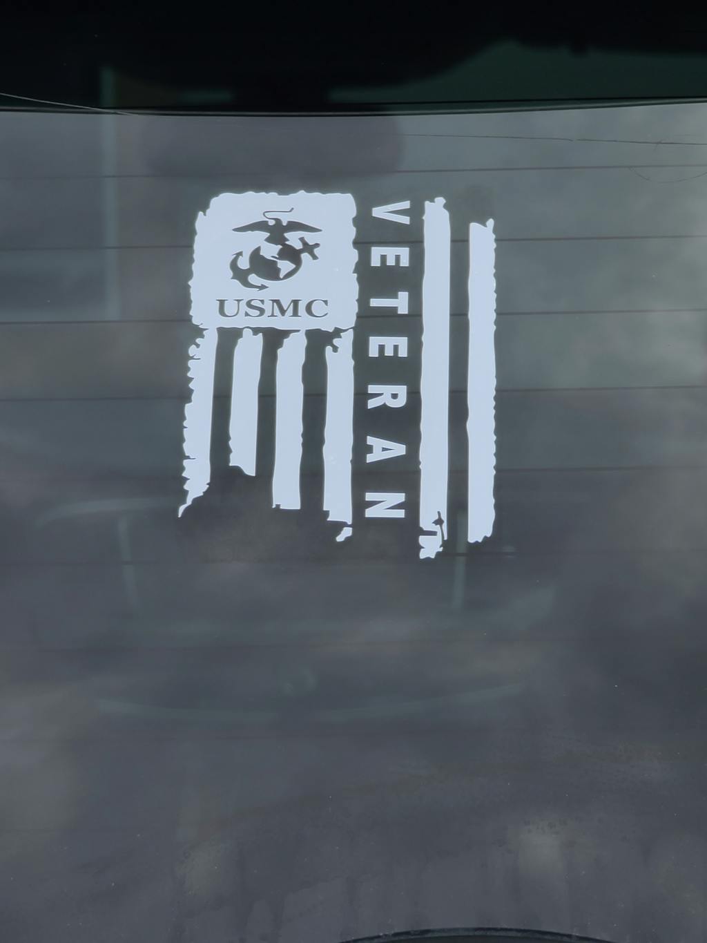 USMC Marine Veteran Weathered American Flag Military Window Decal ...