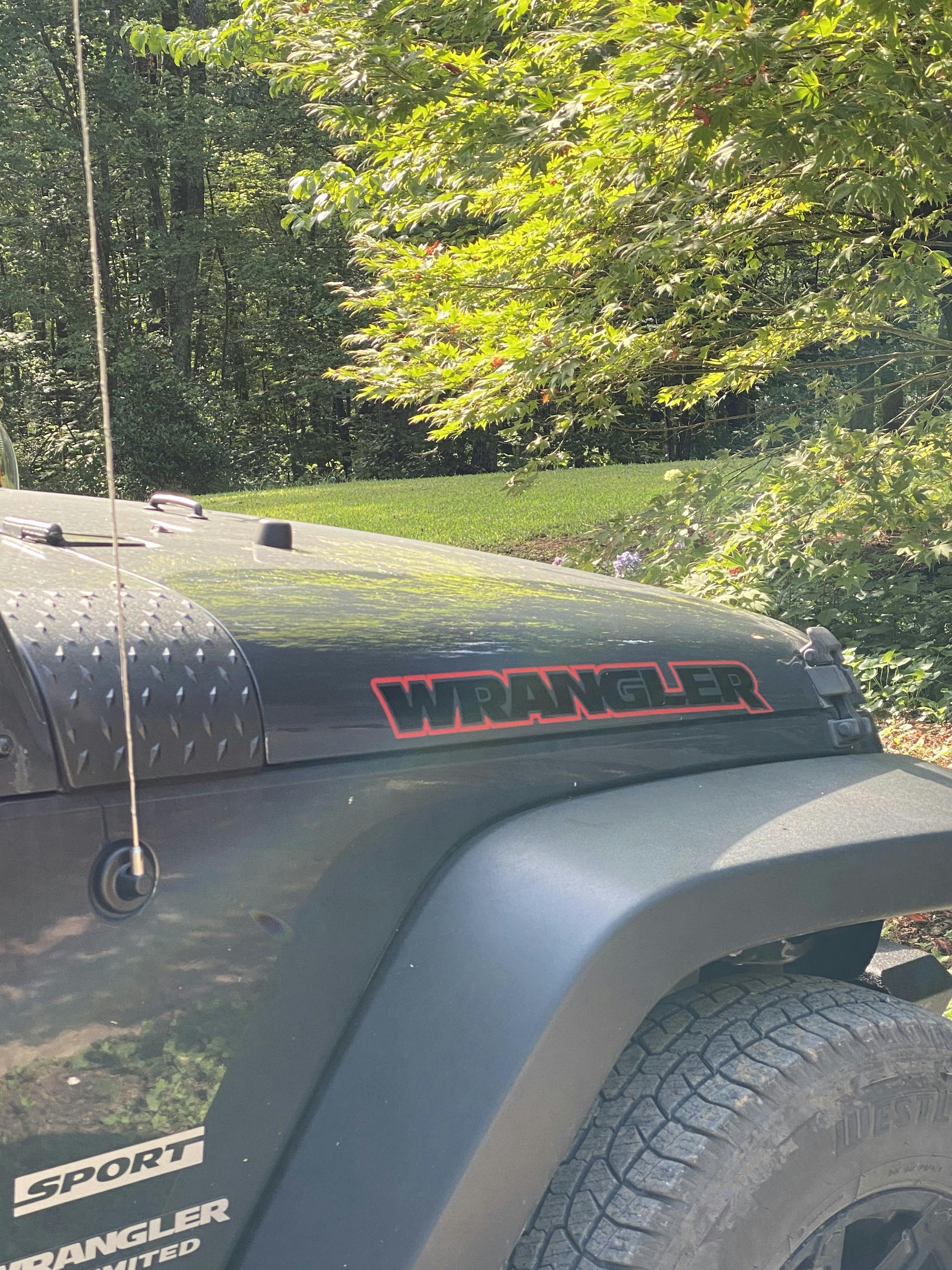 Jeep Wrangler 2 color Outlined Hood Set of 2 Jeep Decal Stickers ...