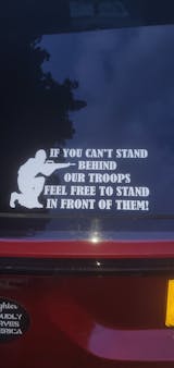 Stand Behind Our Troops Window Decal Sticker | Custom Made In the USA ...