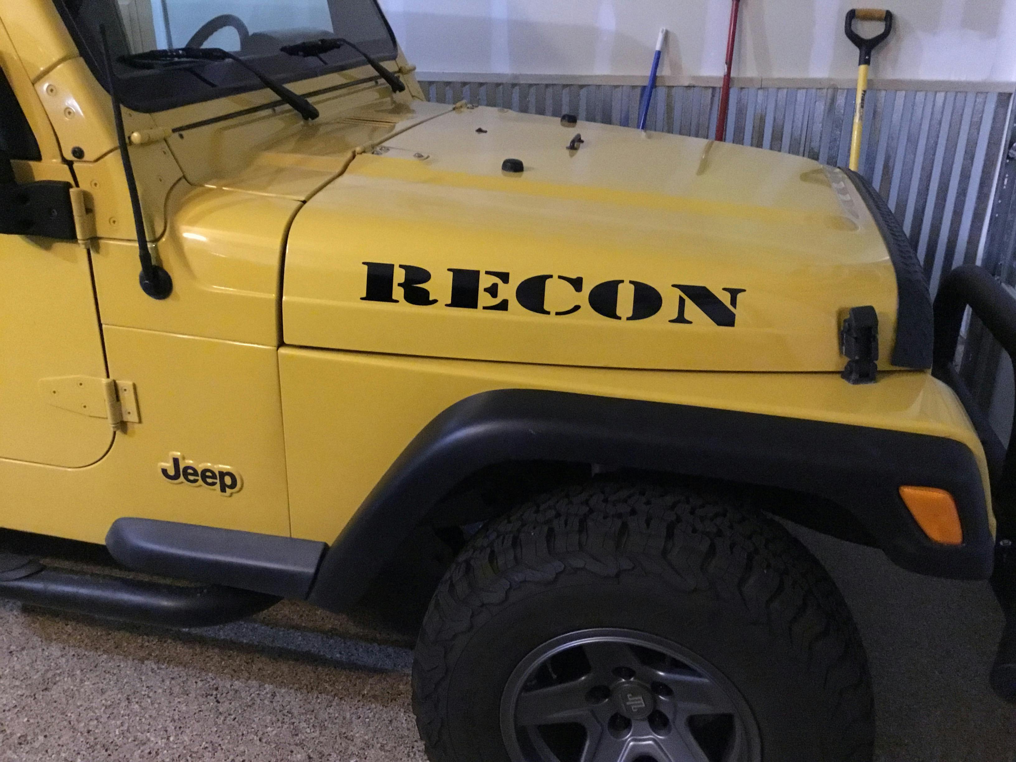 Custom Hood Text Jeep Decal Stickers- Aftermarket replacement NON ...