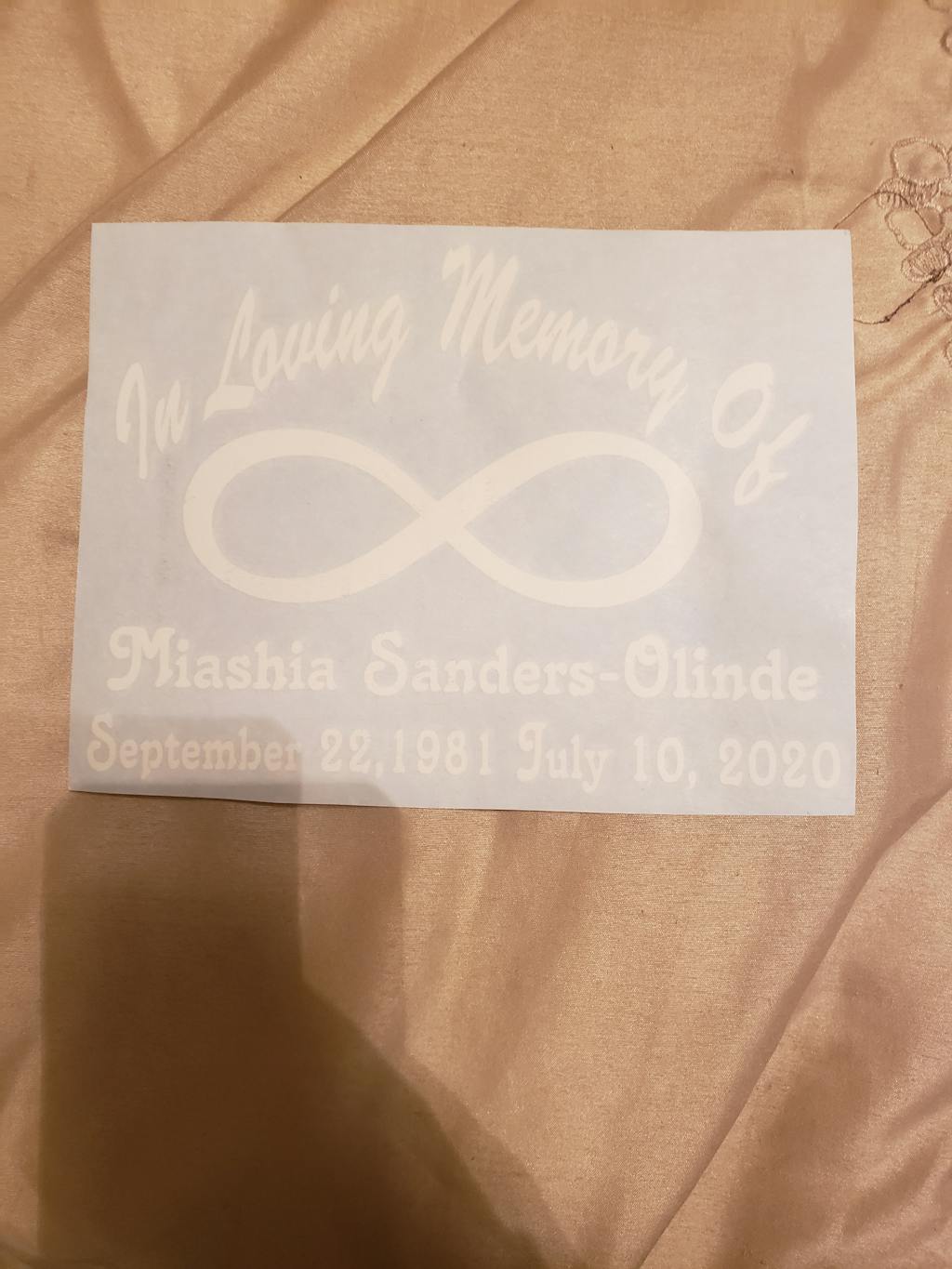 In Memory Infinity Symbol Decal Sticker | Custom Made In the USA | Fast ...