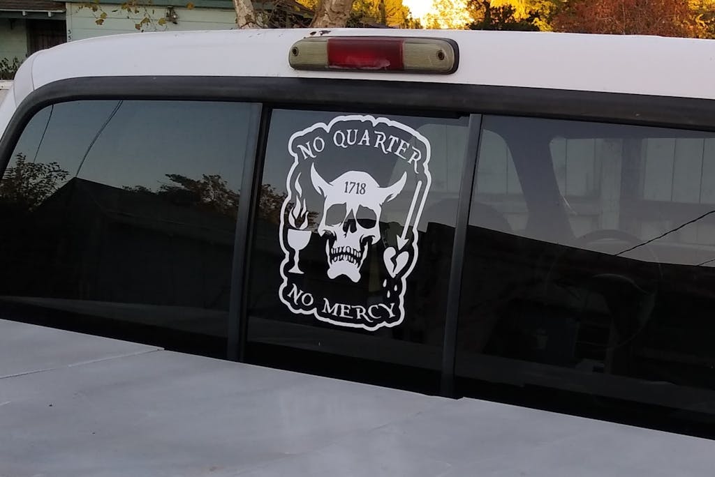 Blackbeard No Quarter Window Decal Sticker | Custom Made In the USA ...