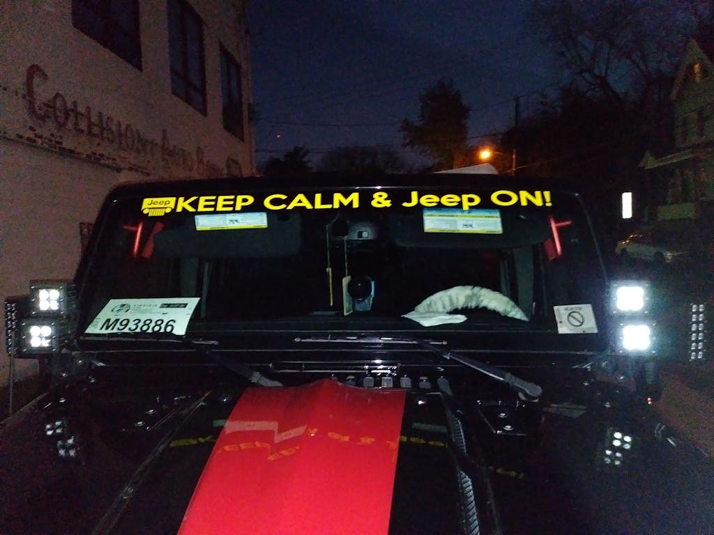 Jeep Keep Keep Calm And Jeep On Windshield Banner Decal Sticker Jeep ...