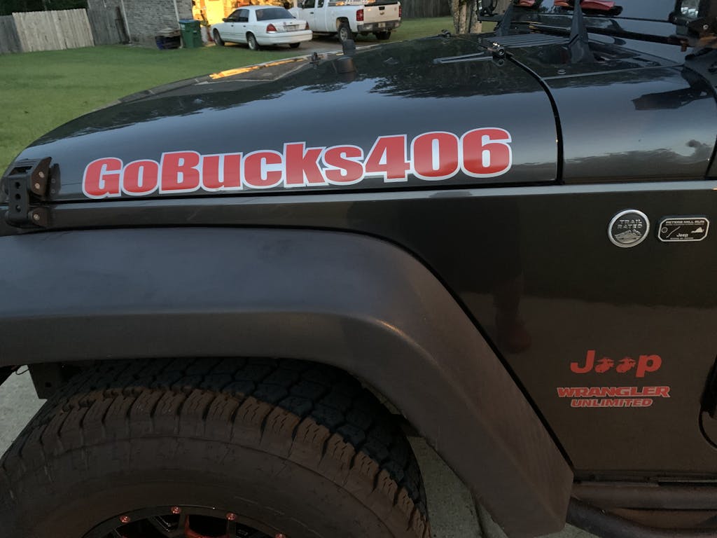 Jeep Hood Custom Text 2 Color Outlined Humnst777 Jeep Decal Sticker ...