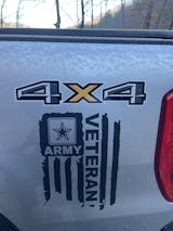 Army Veteran Weathered Flag Military Window Decal Sticker