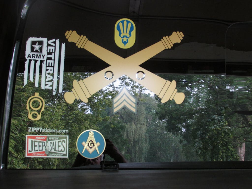 Army Veteran Weathered Flag Military Window Decal Sticker