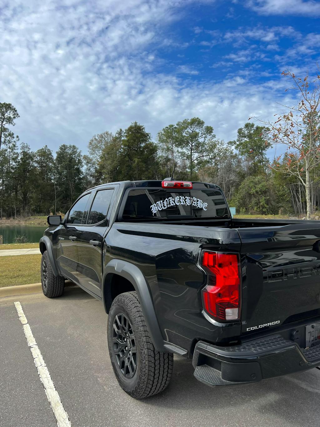 Truck Decal Sticker – Old English Font Rear – Custom Sticker Shop