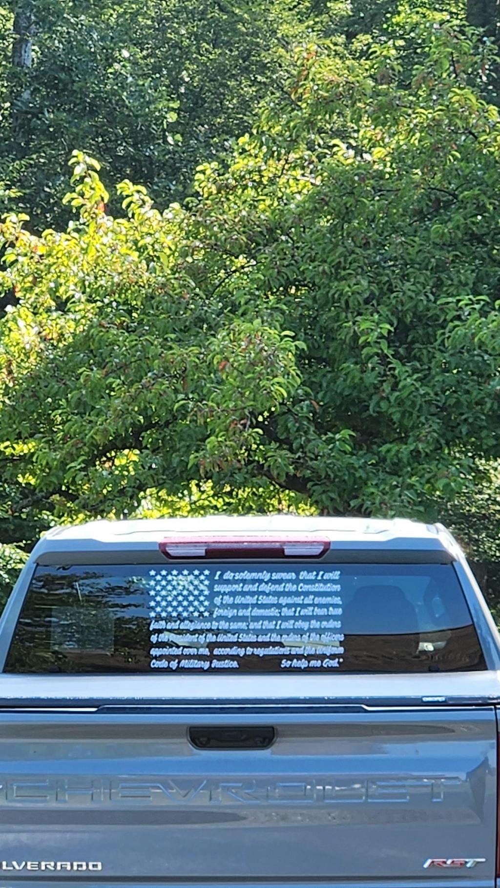 Military Oath Of Enlistment Flag Rear Window Decal Sticker | Custom ...