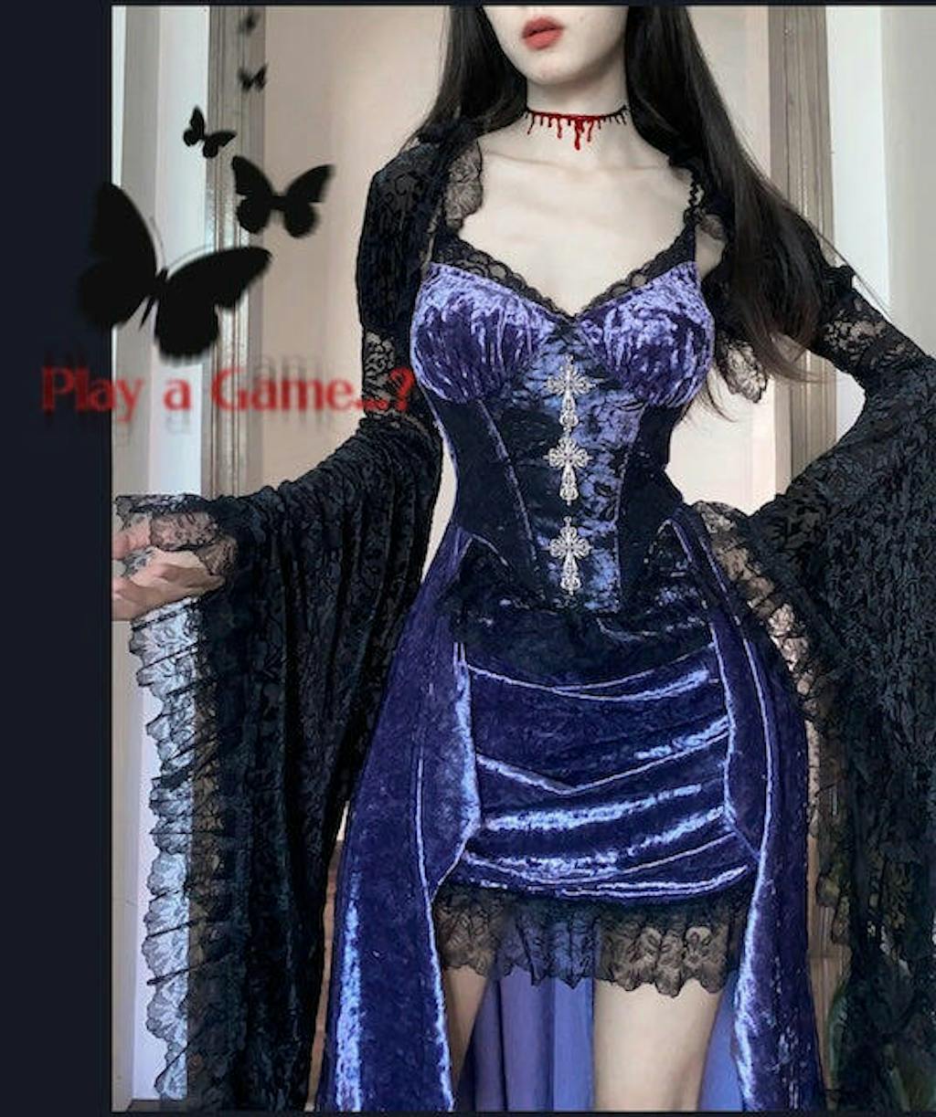 Goth purple trailing dress – Cutiekill