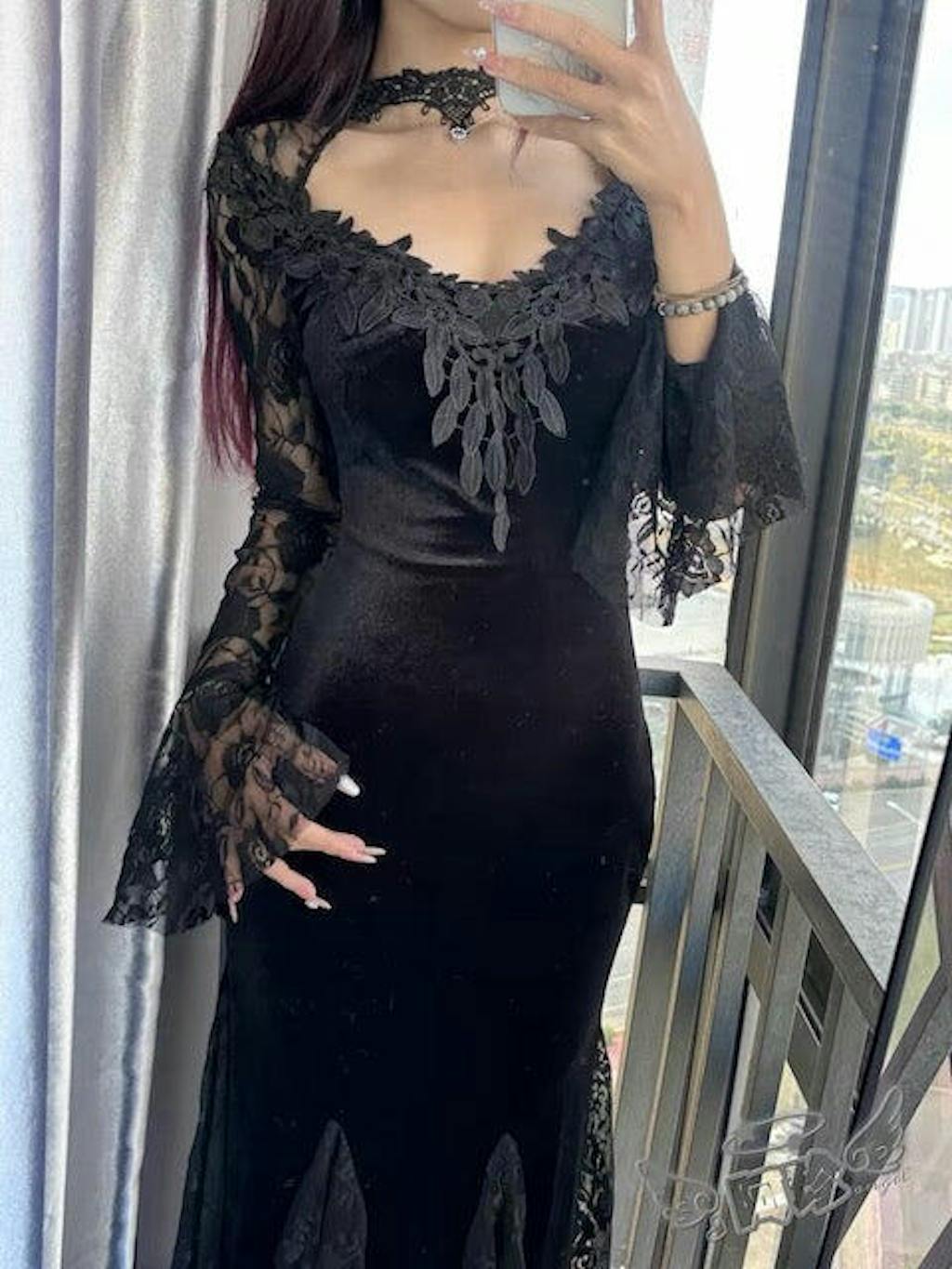 Floral lace goth doll fishtail dress – Cutiekill