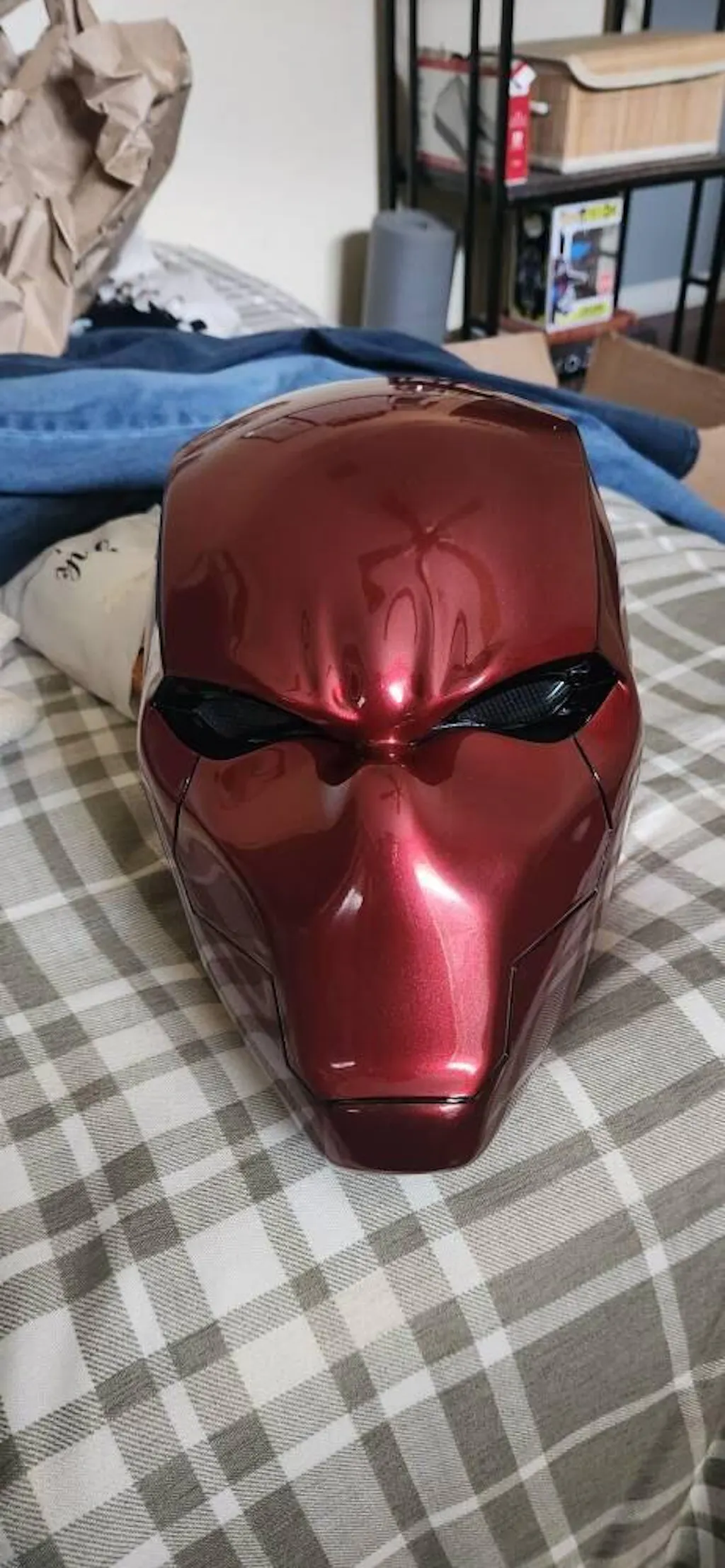 Red Hood Helmet with LED lights – Cyber Craft
