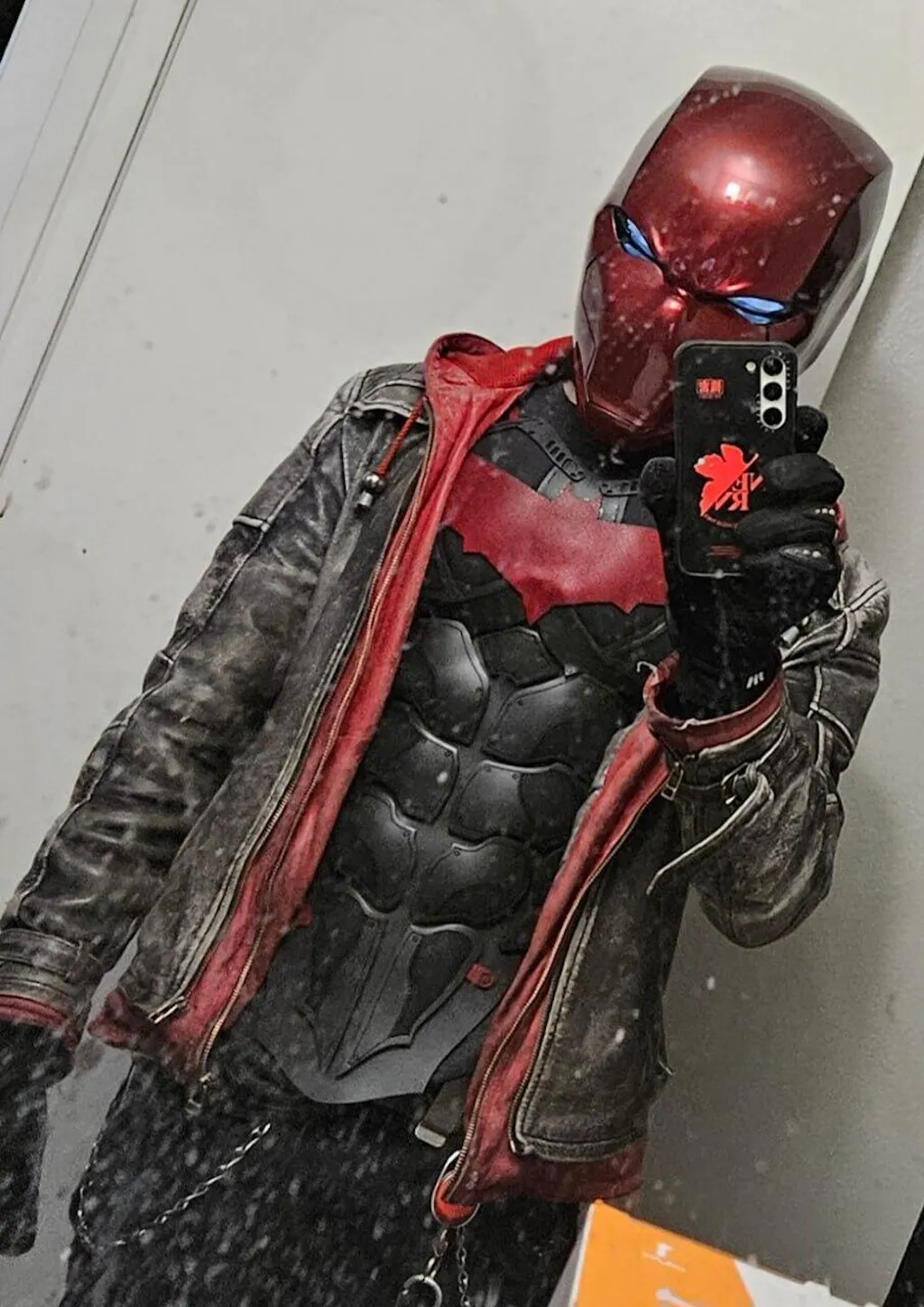 Red Hood Helmet with LED lights – Cyber Craft