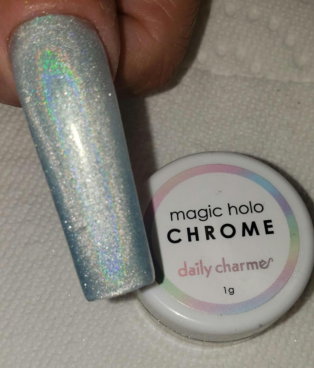 Daily Charme Magic Holo Chrome Powder - Clear Holographic Glazed Donut ...