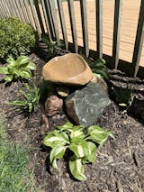 Handmade River Stone Bird Bath for Balcony, Patio, Garden or Yard ...