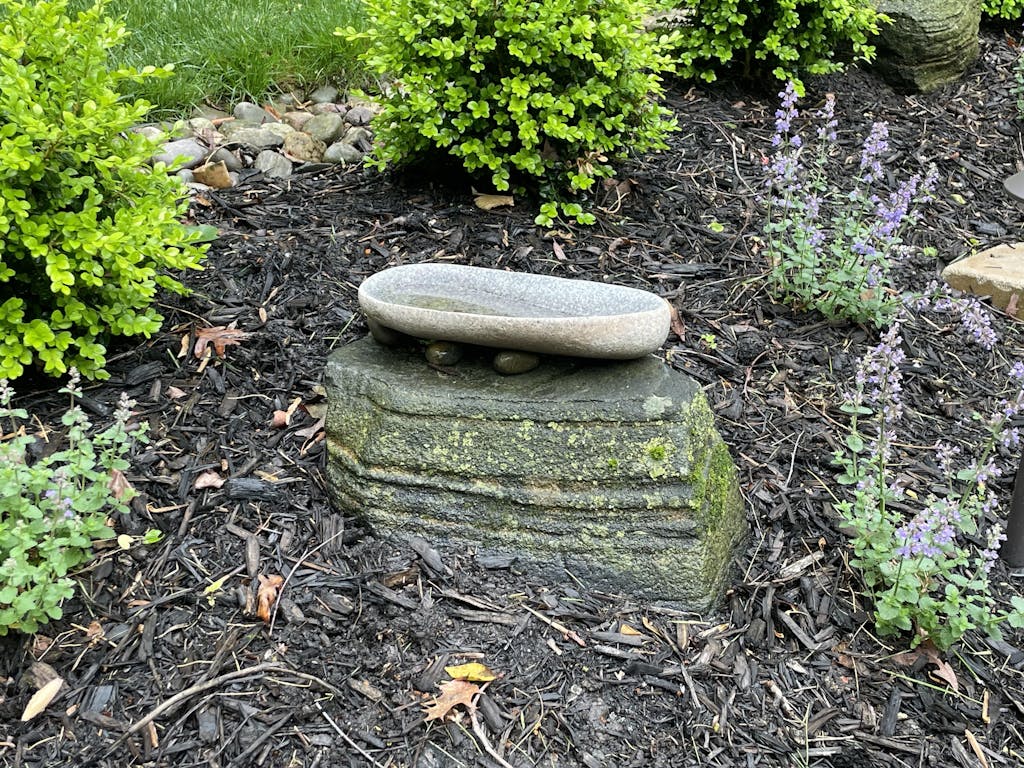 Handmade River Stone Bird Bath for Balcony, Patio, Garden or Yard ...