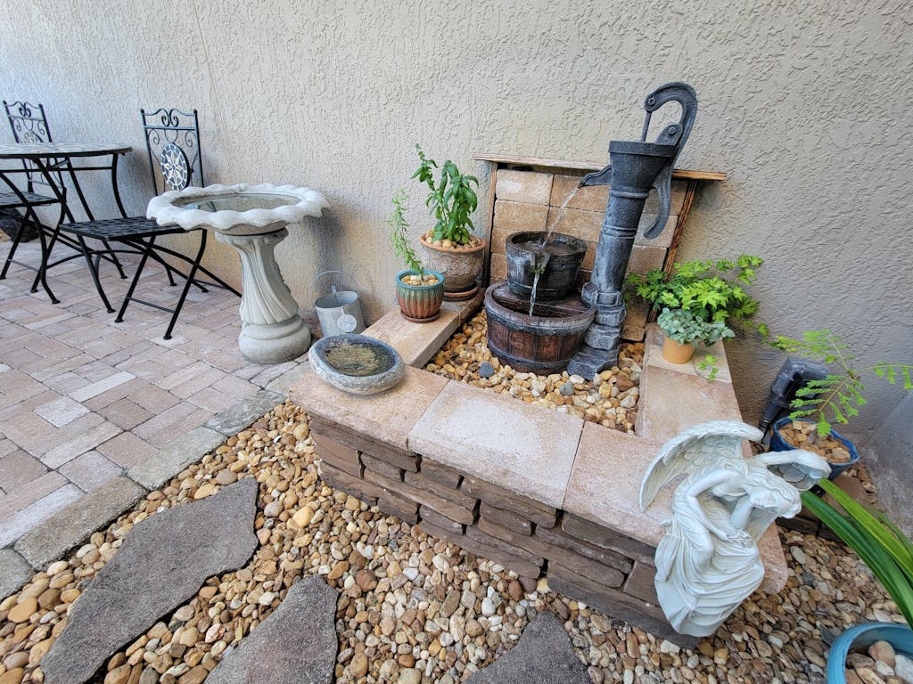 Handmade River Stone Bird Bath for Balcony, Patio, Garden or Yard ...