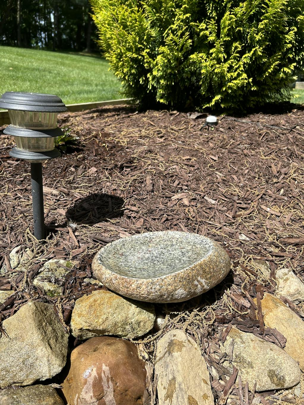 Handmade River Stone Bird Bath for Balcony, Patio, Garden or Yard ...