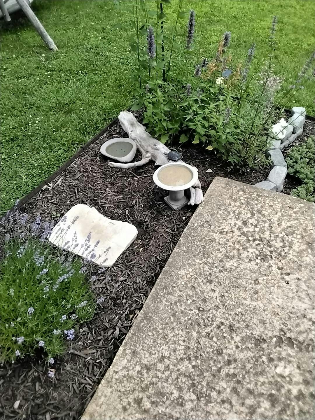 Handmade River Stone Bird Bath for Balcony, Patio, Garden or Yard ...