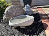 Handmade River Stone Bird Bath for Balcony, Patio, Garden or Yard ...