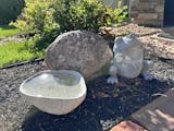 Handmade River Stone Bird Bath for Balcony, Patio, Garden or Yard ...