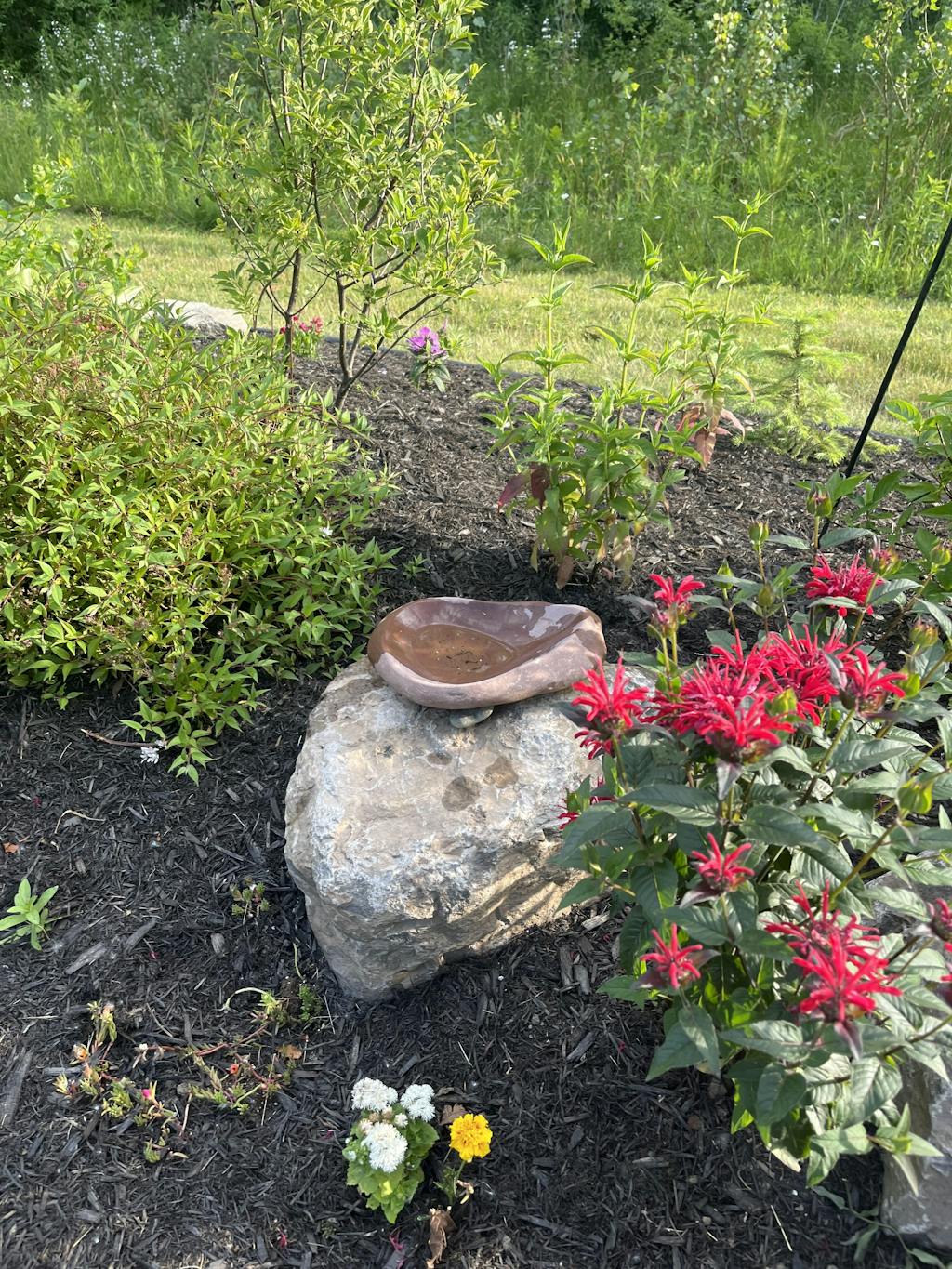 Handmade River Stone Bird Bath for Balcony, Patio, Garden or Yard ...
