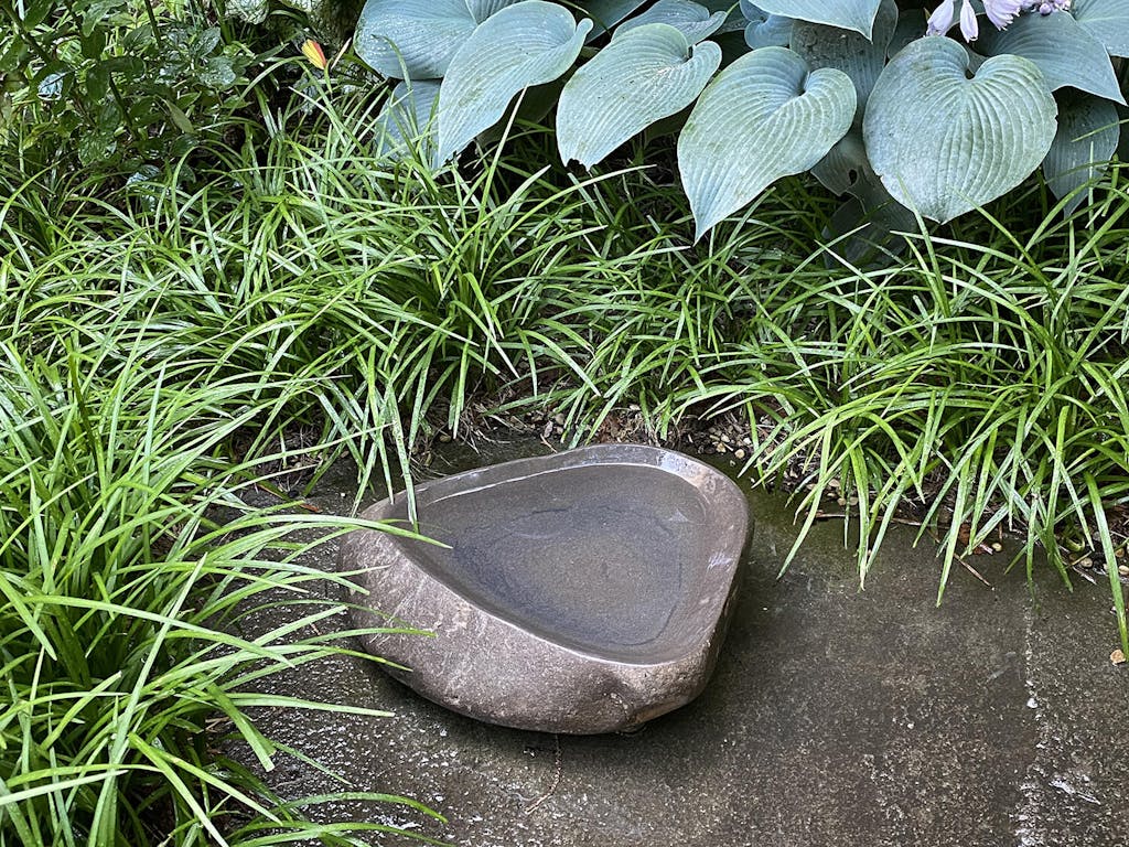 Handmade River Stone Bird Bath for Balcony, Patio, Garden or Yard ...