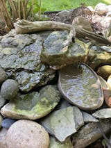 Handmade River Stone Bird Bath for Balcony, Patio, Garden or Yard ...