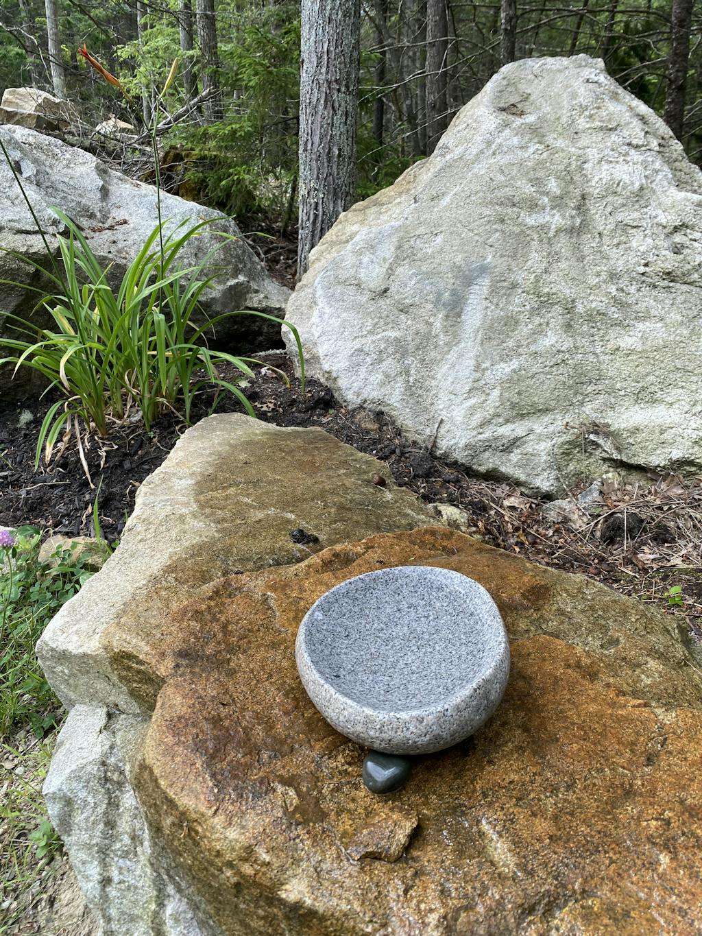 Handmade River Stone Bird Bath for Balcony, Patio, Garden or Yard ...