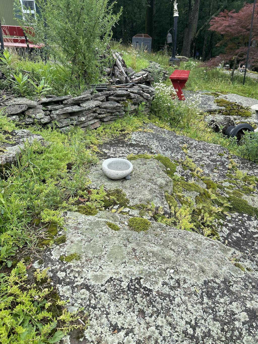 Handmade River Stone Bird Bath for Balcony, Patio, Garden or Yard ...