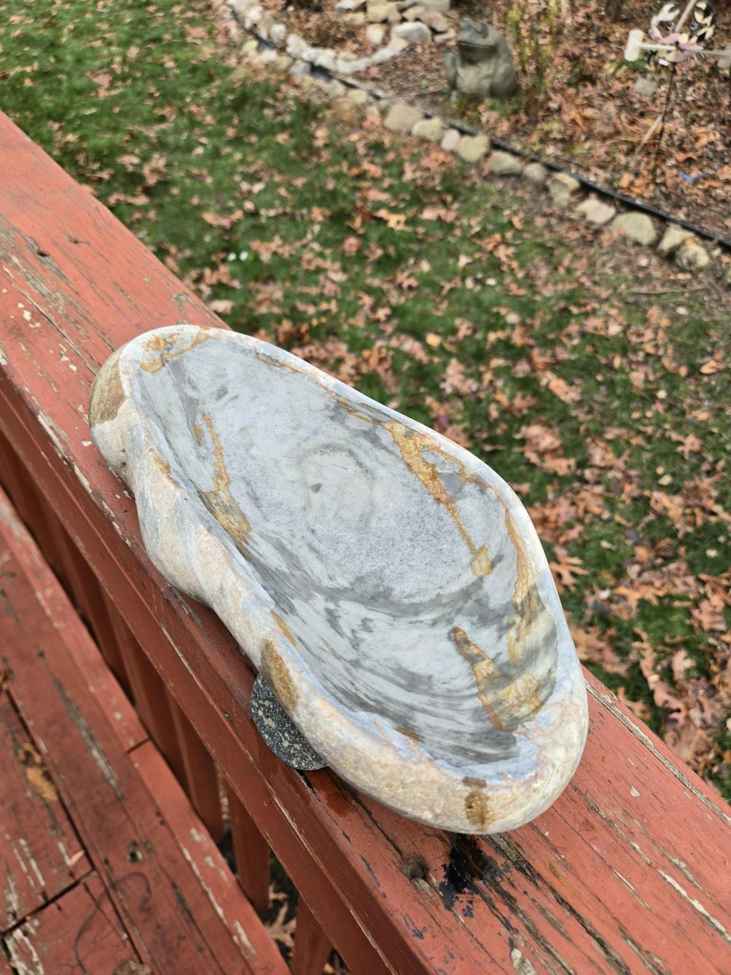 Handmade River Stone Bird Bath for Balcony, Patio, Garden or Yard ...