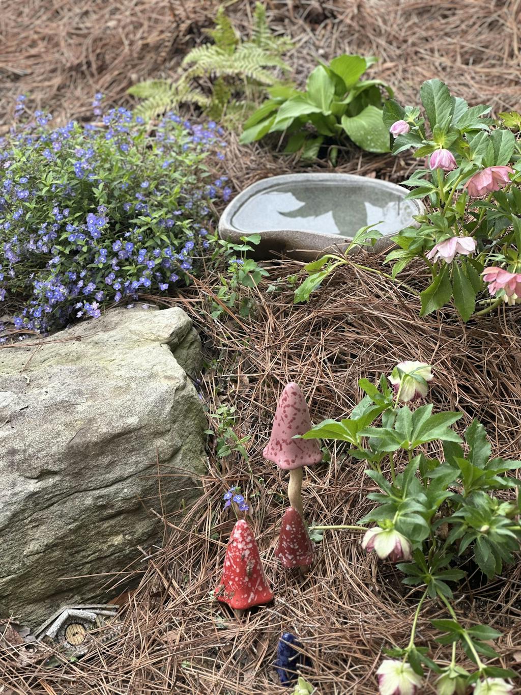 Handmade River Stone Bird Bath for Balcony, Patio, Garden or Yard ...